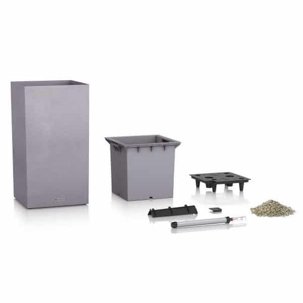 Buy CANTO Stone High 30 Quartz White, Self-Watering Tall Planter, H22 ...