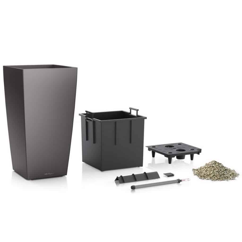 Buy CUBICO 22 Black High Gloss, Self-Watering Tall Planter, H16.1 L8.7 ...