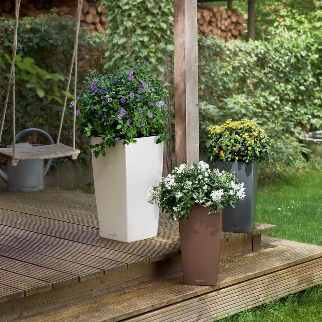 Buy CUBICO Color 40 Sand Brown, Self-Watering Tall Planter, H29.5 L15.7 ...