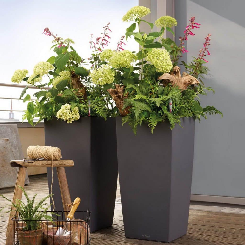 Buy CUBICO Color 40 Sand Brown, Self-Watering Tall Planter, H29.5 L15.7 ...