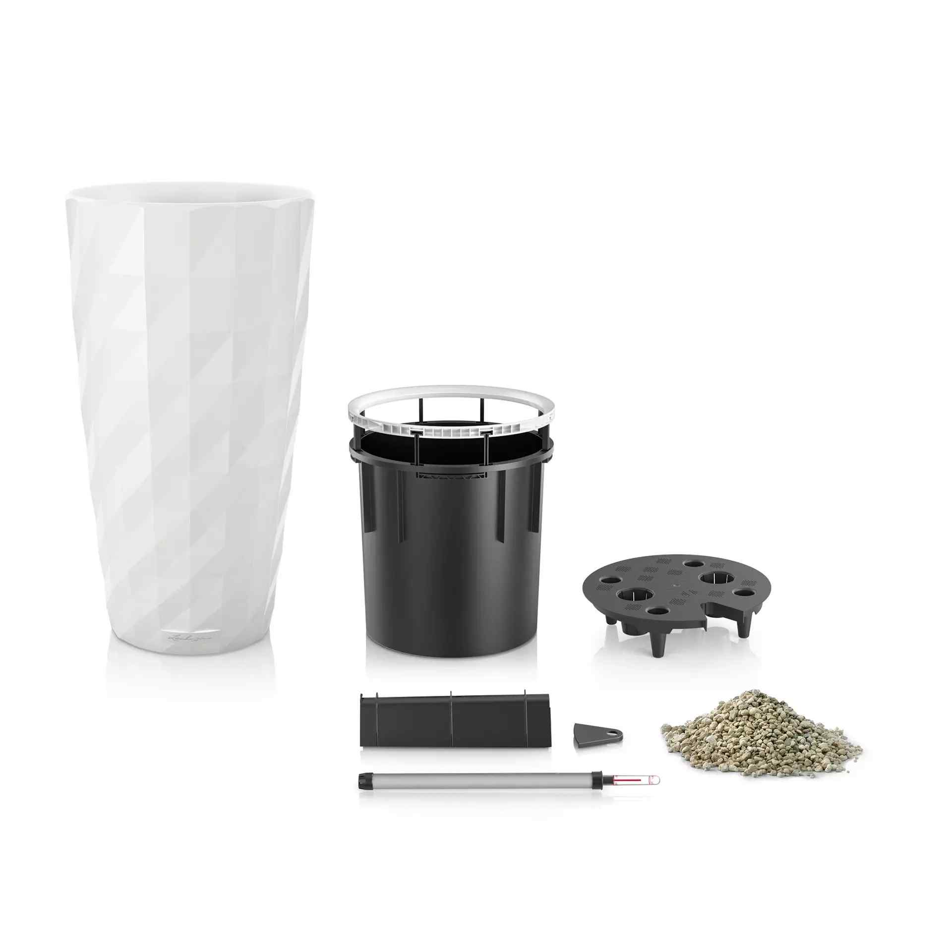 Buy DIAMANTE Black Matt, Self-Watering Tall Planter, D15.7 H29.5 in in ...