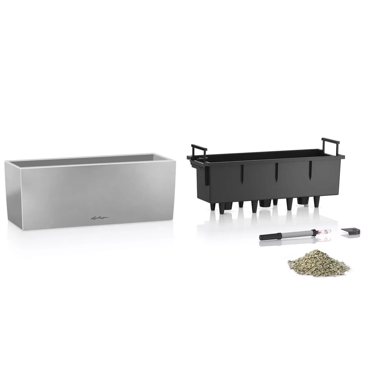 Buy BALCONERA Steel 80 Pearl Grey, Self-Watering Window Box (Railing ...